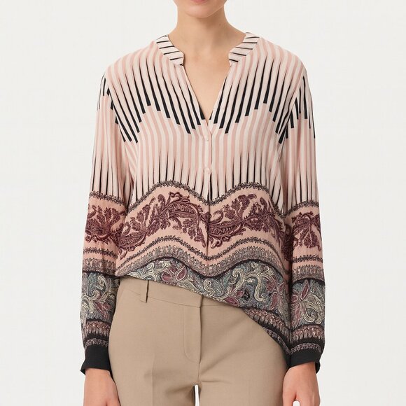Etro | Tops | Etro Multicolor Silk Abstract Print Blouse Size 5 | Poshmark